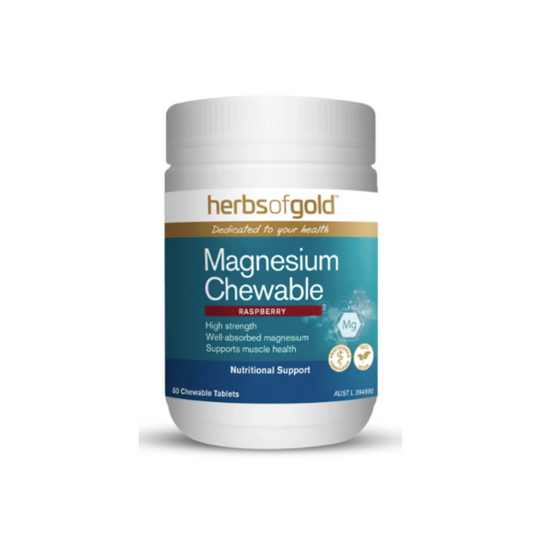 Magnesium Chewable Raspberry 60 tablets - Floralia Wellness